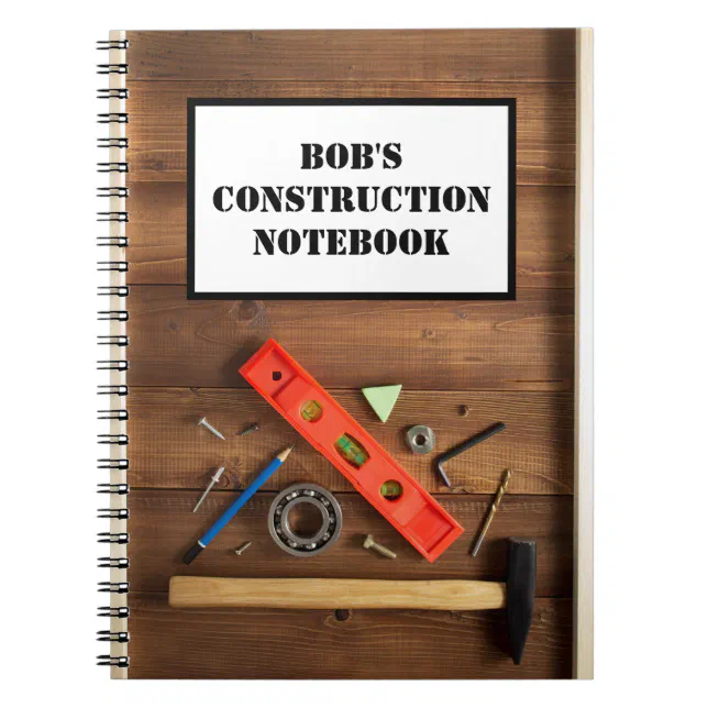 Personalized Construction Notebook | Zazzle