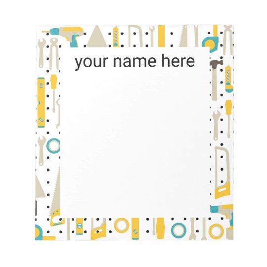 Personalized Construction Tools Notepad | Zazzle.com