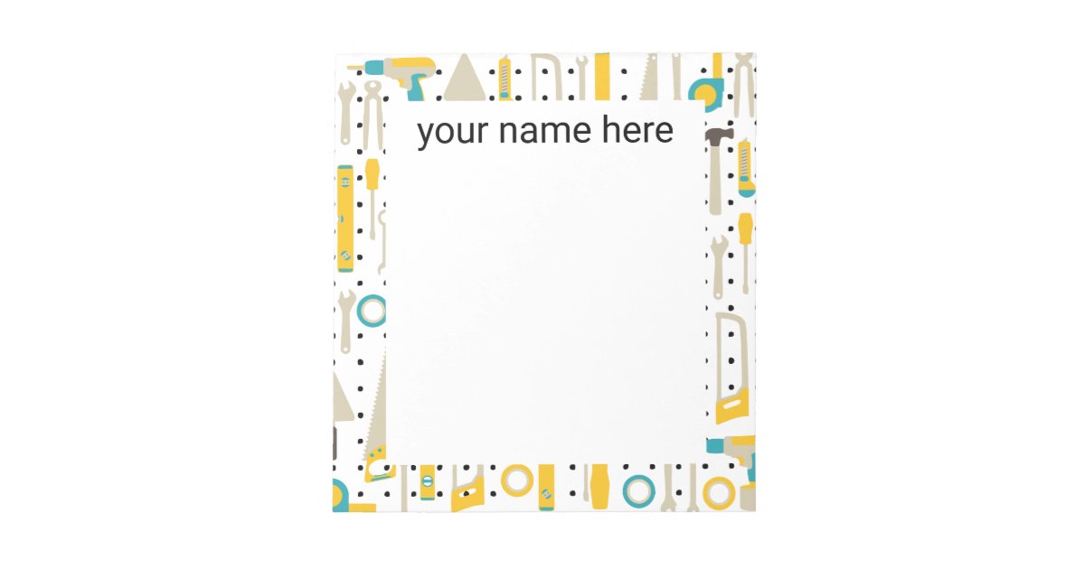 Personalized Construction Tools Notepad | Zazzle