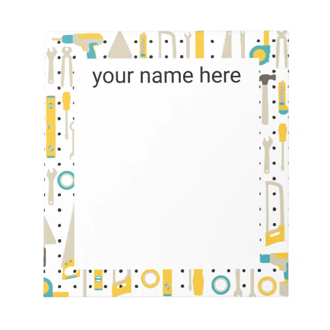 Personalized Construction Tools Notepad | Zazzle