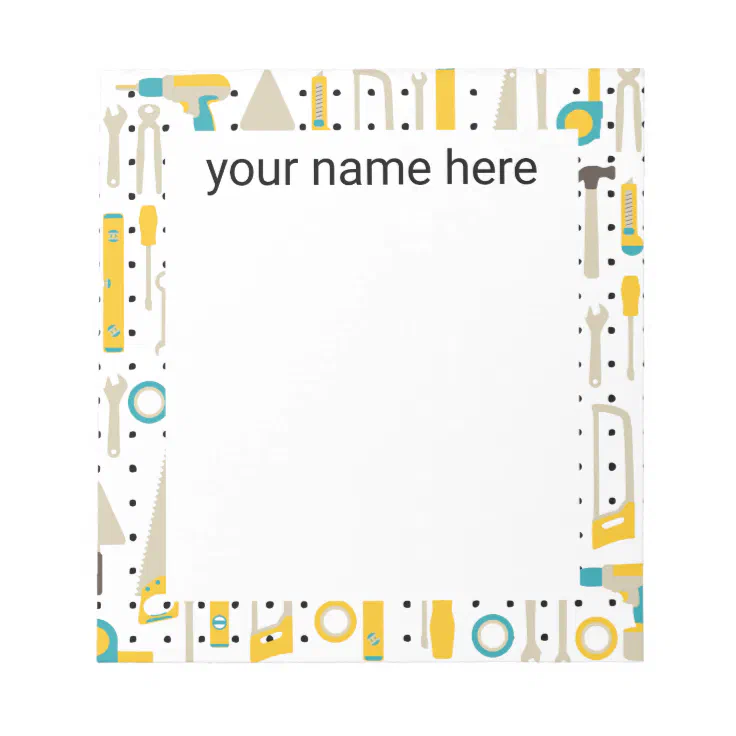 Personalized Construction Tools Notepad | Zazzle
