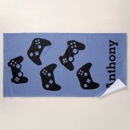 Personalized Controllers Video Game Controller Beach Towel | Zazzle