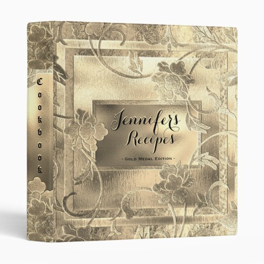 Personalized Cookbook for Recipes Gold Medal 3 Ring Binder | Zazzle.com