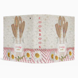 Personalized Cookbook for Recipes Red Checkered 3 Ring Binder | Zazzle