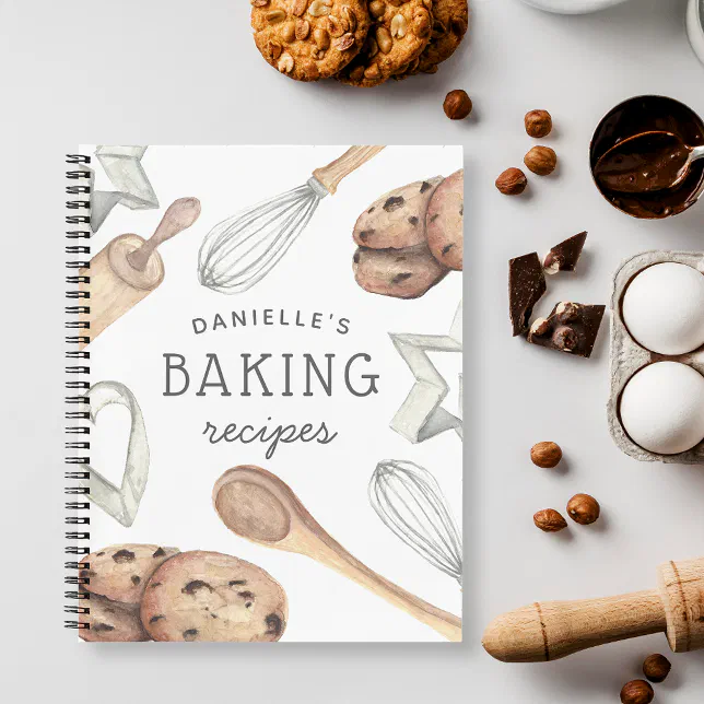 Personalized Cookie Baking Recipe Notebook | Zazzle