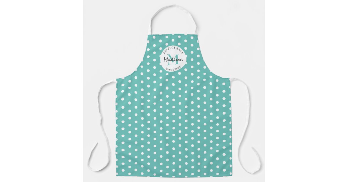 Personalized Cooking Vintage Teal Apron | Zazzle