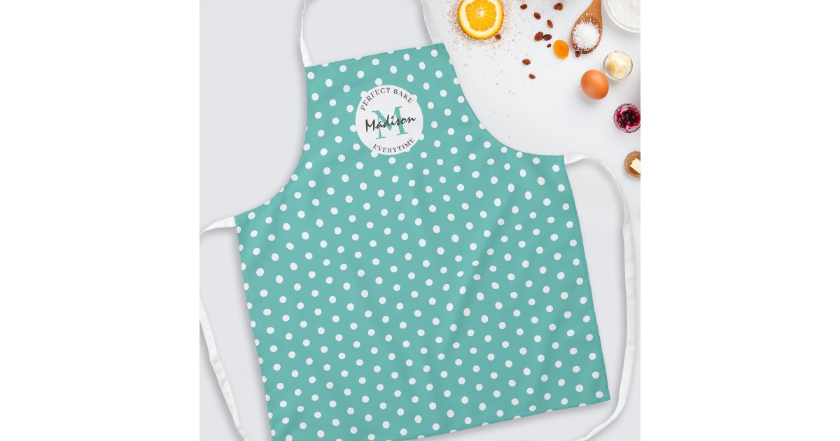 Personalized Cooking Vintage Teal Apron | Zazzle