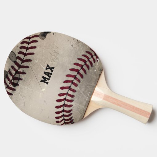 Personalized Cool Grunge Baseball Ping Pong Paddle | Zazzle