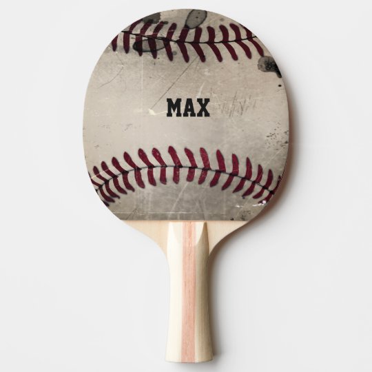 Personalized Cool Grunge Baseball Ping Pong Paddle | Zazzle.com