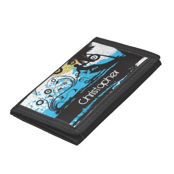 Personalized Cool Surfing Beach Silhouette Surfer Tri-fold Wallet | Zazzle
