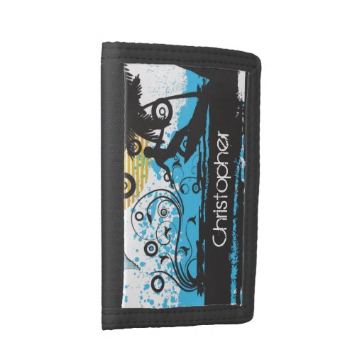 Personalized Cool Surfing Beach Silhouette Surfer Tri-fold Wallet | Zazzle