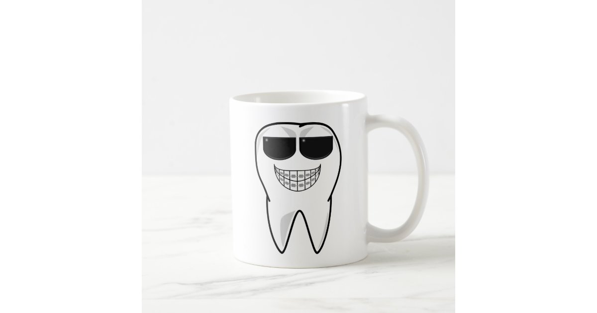 PERSONALIZED Cool Tooth with Braces Sunglasses Mug | Zazzle