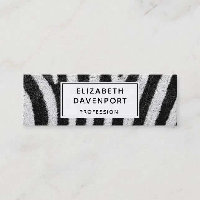Personalized Cool Zebra Pattern Texture Mini Business Card | Zazzle