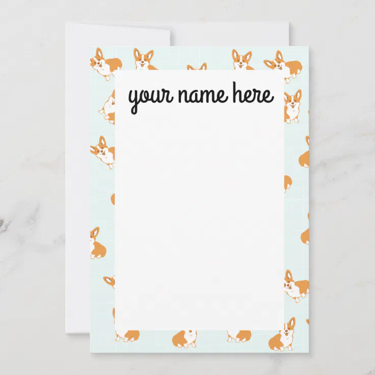 Personalized Corgi Notecards | Zazzle