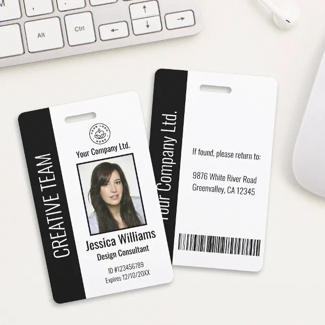 Personalized Corporate Employee ID Badge Black | Zazzle