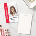 Personalized Corporate Employee Red ID Badge | Zazzle