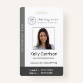 Personalized Corporate Modern Employee ID barcode Badge | Zazzle