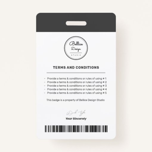 Personalized Corporate Modern Employee ID barcode Badge | Zazzle