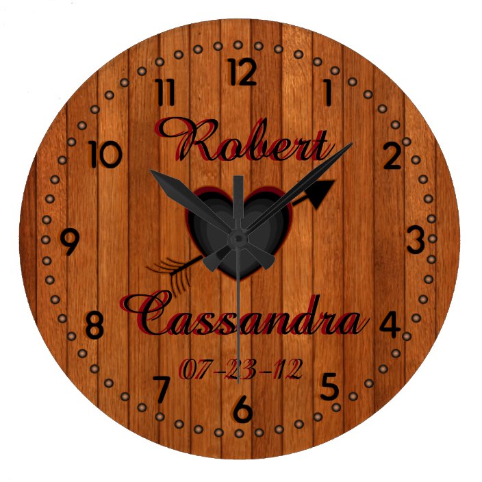 Personalized Country Style Faux-Wood Wall Clock | Zazzle.com