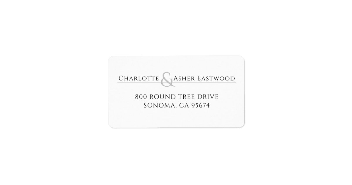 Personalized Couples Name Return Address Label | Zazzle