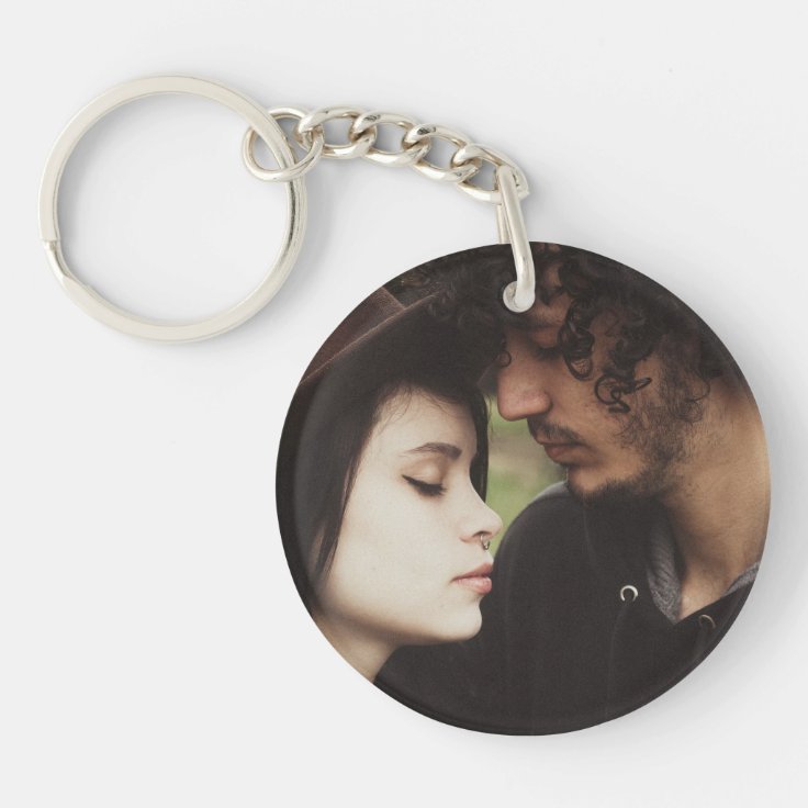 Personalized Couple's Photo Keychain | Zazzle