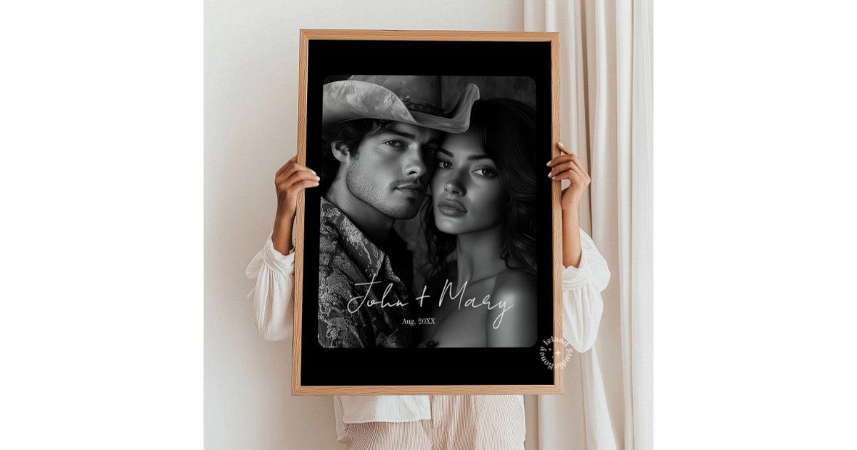 Personalized Couples Poster Print Modern Minimal | Zazzle