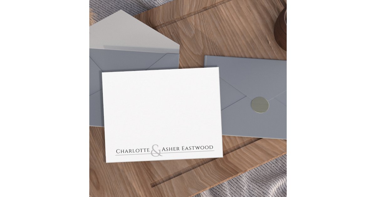 Personalized Couples Stationery Note Card | Zazzle