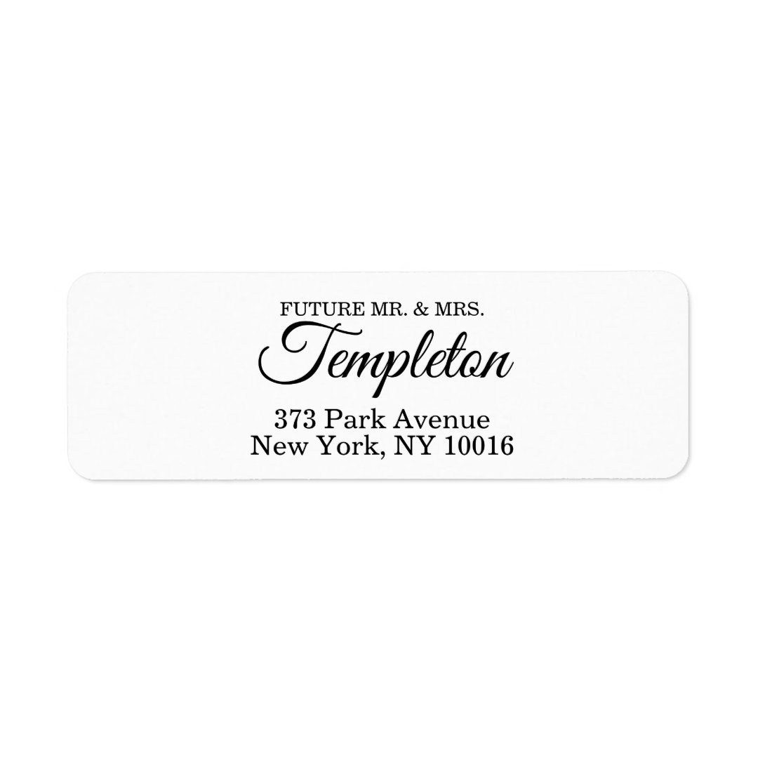 Personalized Couples Wedding Return Address Label | Zazzle