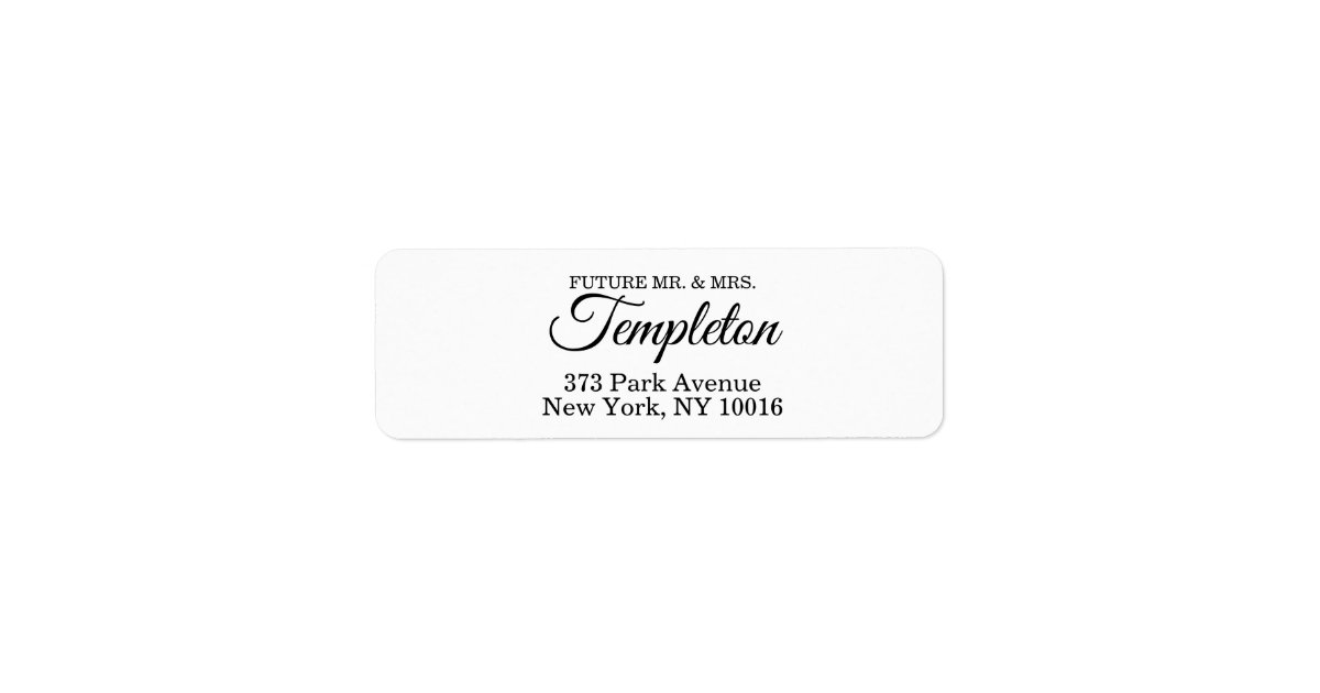 Personalized Couples Wedding Return Address Label | Zazzle