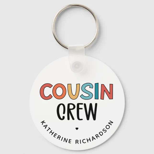Personalized Cousin Crew Matching Cousins Gift Keychain | Zazzle