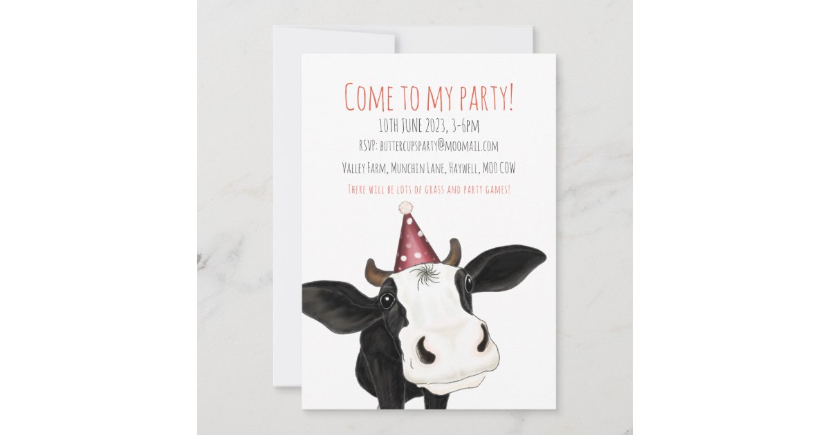 Personalized Cow Party Invitation | Zazzle