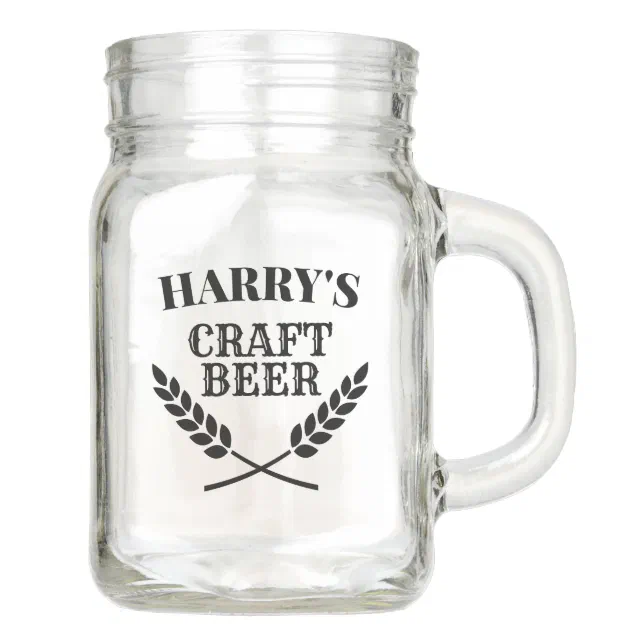 Personalized craft beer lover home brewing gift mason jar | Zazzle