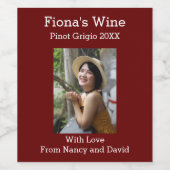 Personalized Cranberry Beautiful Woman Photo Wine Label | Zazzle