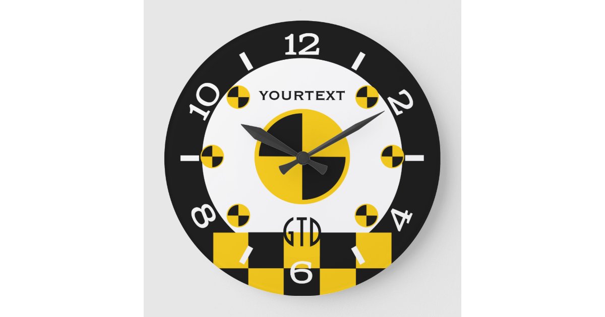 Personalized Crash Test Markers Graphics Dial on a Large Clock | Zazzle