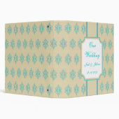 Personalized Cream and Teal Wedding Scrapbook 3 Ring Binder | Zazzle