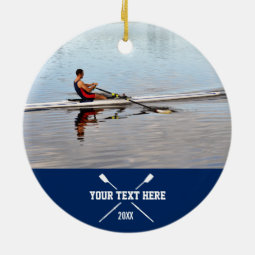 Personalized Crew Rowing Club Team Name Year Ceramic Ornament | Zazzle