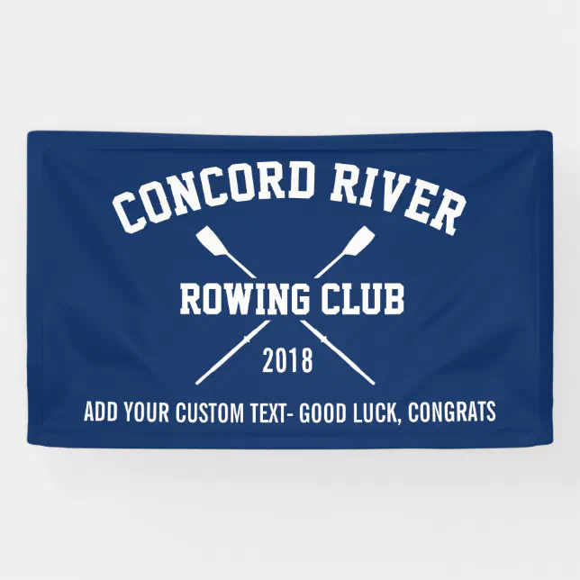 Personalized Crew Rowing Logo Oars Team Name Year Banner | Zazzle