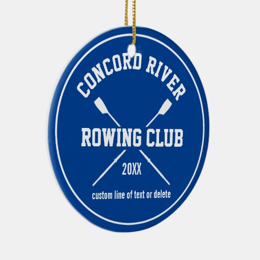 Personalized Crew Rowing Logo Oars Team Name Year Ceramic Ornament | Zazzle