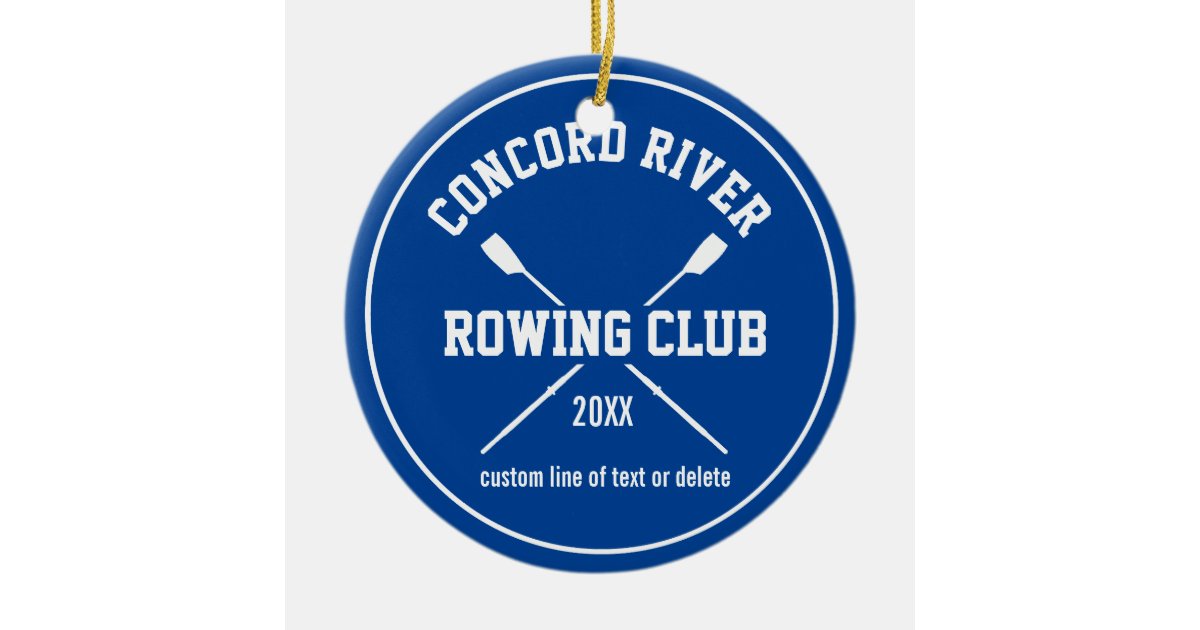 Personalized Crew Rowing Logo Oars Team Name Year Ceramic Ornament | Zazzle