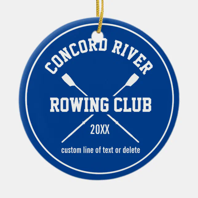 Personalized Crew Rowing Logo Oars Team Name Year Ceramic Ornament | Zazzle