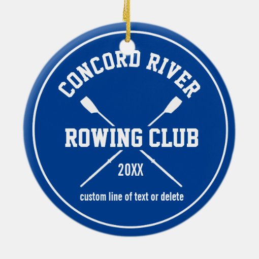 Personalized Crew Rowing Logo Oars Team Name Year Ceramic Ornament | Zazzle