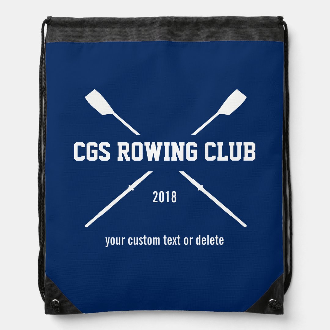 Personalized Crew Rowing Logo Oars Team Name Year Drawstring Bag | Zazzle
