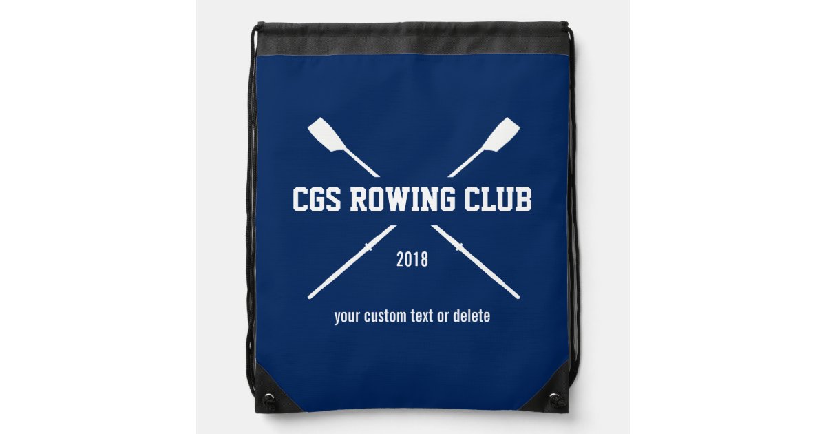 Personalized Crew Rowing Logo Oars Team Name Year Drawstring Bag | Zazzle