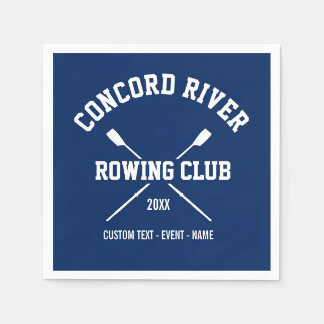 Personalized Crew Rowing Logo Oars Team Name Year Napkins | Zazzle