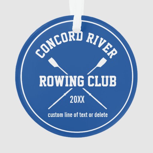 Personalized Crew Rowing Logo Oars Team Name Year Ornament | Zazzle