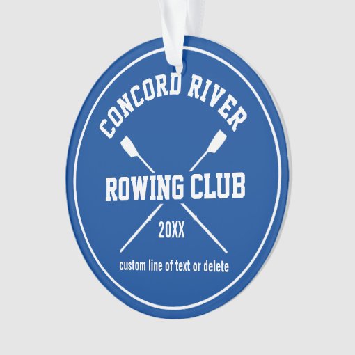 Personalized Crew Rowing Logo Oars Team Name Year Ornament | Zazzle