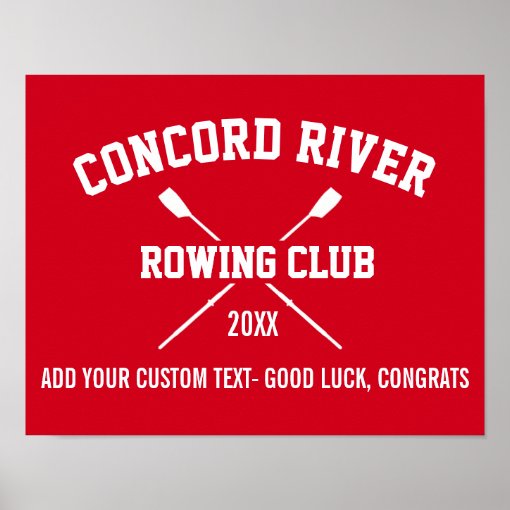 Personalized Crew Rowing Logo Oars Team Name Year Poster | Zazzle