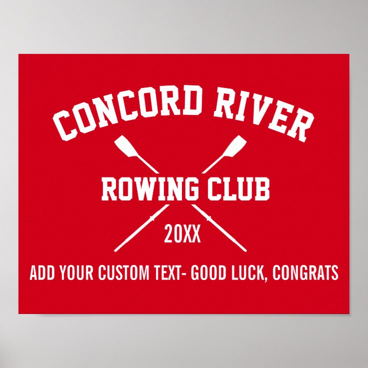 Personalized Crew Rowing Logo Oars Team Name Year Poster | Zazzle