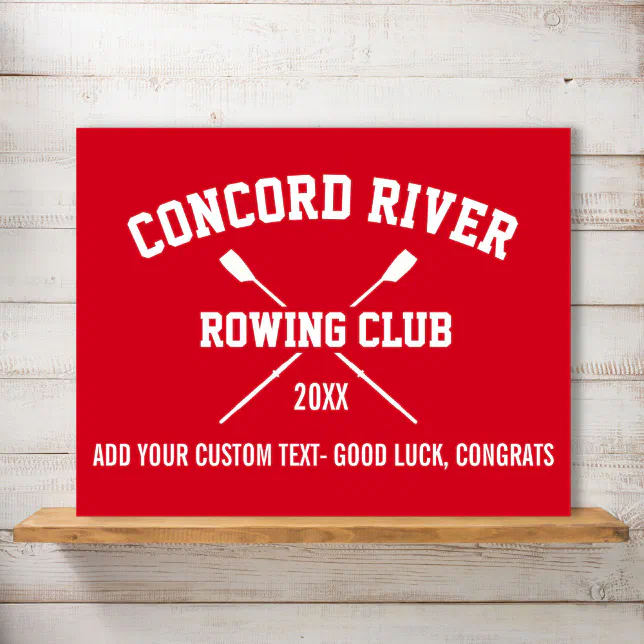 Personalized Crew Rowing Logo Oars Team Name Year Poster | Zazzle