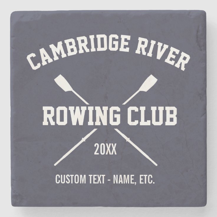 Personalized Crew Rowing Logo Oars Team Name Year Stone Coaster | Zazzle